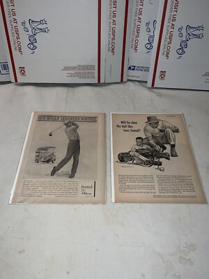 VINTAGE BEN HOGAN DISCOVERS FORTREL PRINT AD & SAM SNEAD GOLF ...
