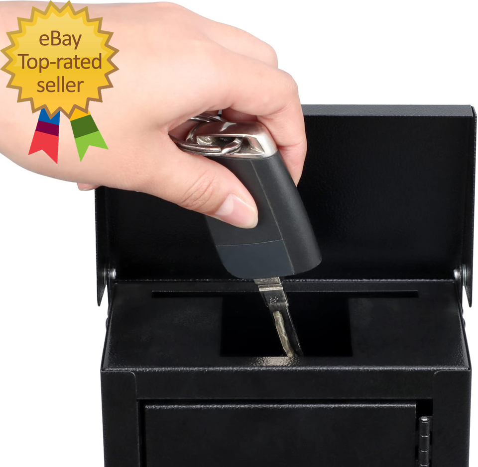 Wall-Mounted Key Drop Box with Key Lock, Metal Mailbox, Indoor& Outdoor ...