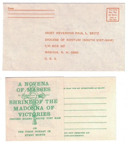 1969 VIETNAM COVER & WAR INJURED LETTER REVEREND PAUL L. SEITZ BISHOP ...