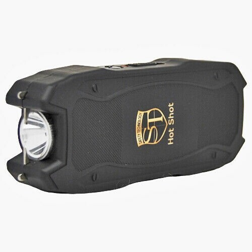 Hot Shot Stun Gun With Flashlight And Battery Meter Black LIFETIME ...