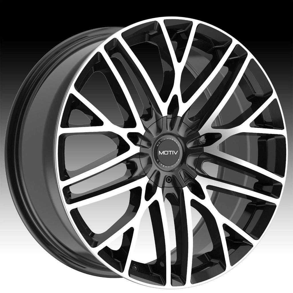 20 inch 20x8.5 Motiv 437MB Black Machined wheels rims 5x120 +40 | eBay
