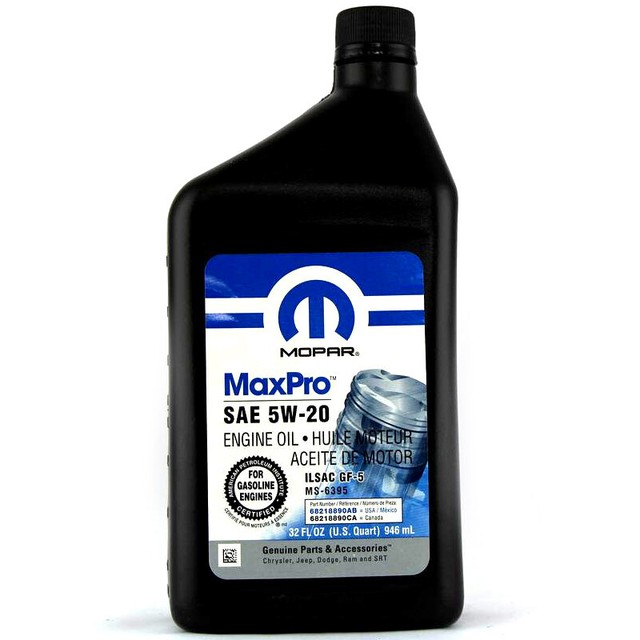 5W20 Mopar Engine Oil 0.946l 68218890ab Ms-6395 for Jeep CHRYSLER Dodge ...
