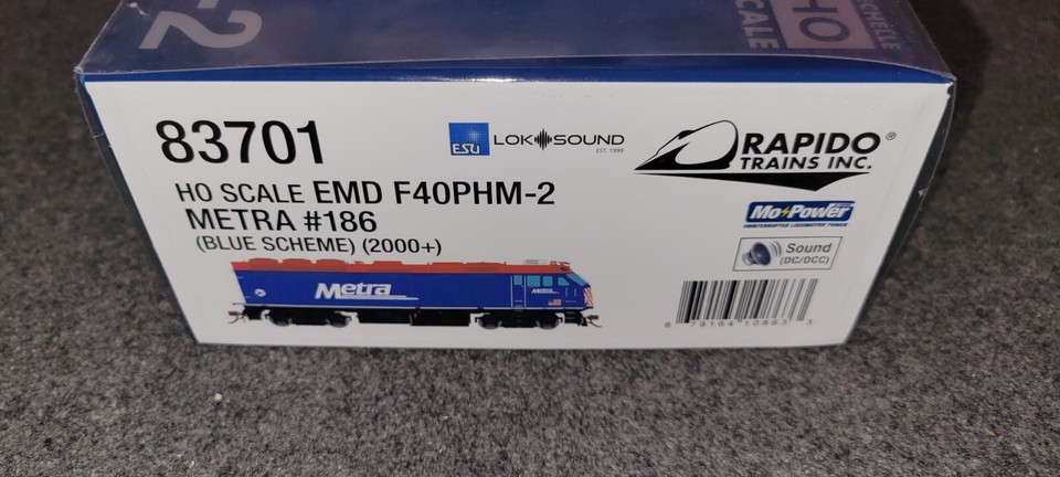 Rapido HO Scale Metra F40PHM-2 #186 Blue Scheme Sound/DCC | eBay