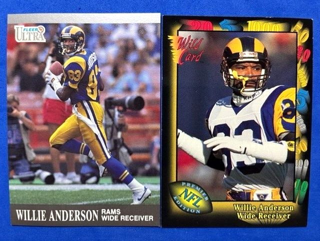 NFL - Willie "Flipper" Anderson 1991 Fleer Ultra & '91 Wild Card ...