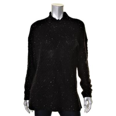 BAR III $89 WOMENS Black with LEATHER Trim SWEATER SZ L NWT | eBay