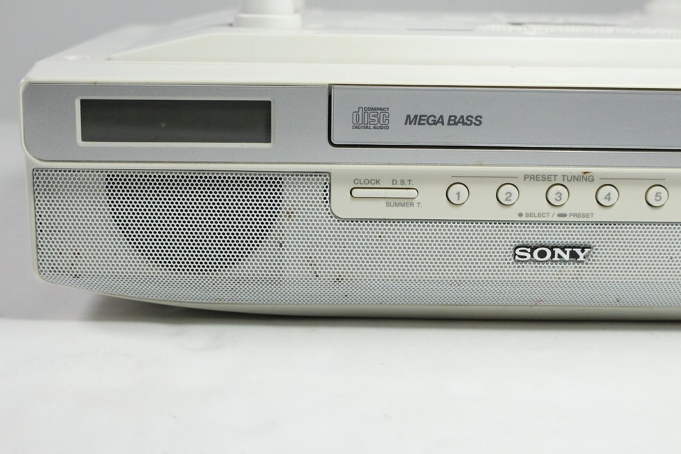 Sony Mega Bass Under Cabinet CD Player Clock AM/FM Radio ICF-CD523 w Hardware | eBay