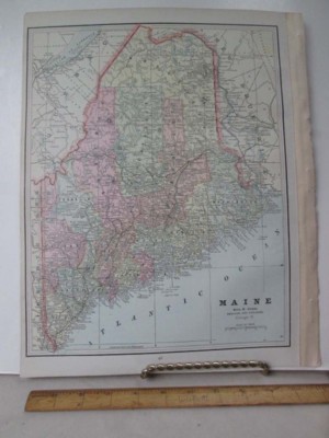 Vintage Print,MAINE,Map,Geo.Cram,c1899 | eBay
