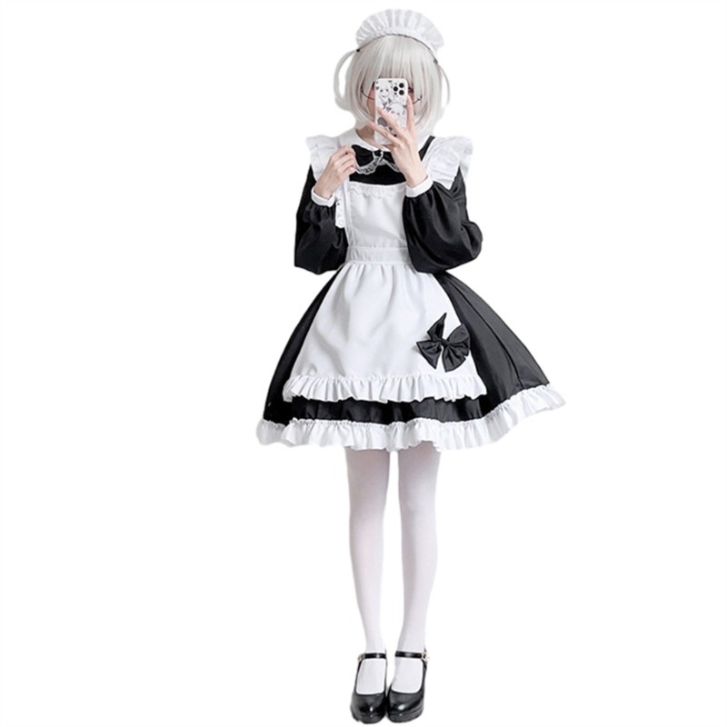 Anime Maid Costume Anime Maid Apron Maid Dress, Maid Headpieces, Bowtie ...