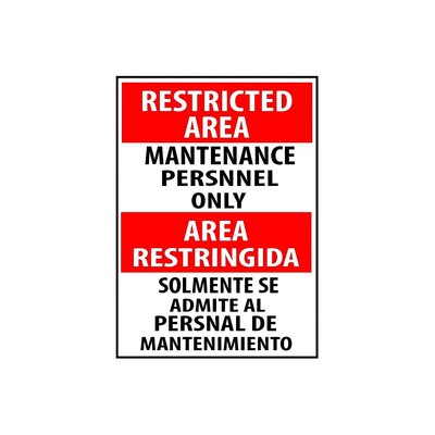 National Marker Restricted Area Maintenance Personnel Only Bilingual ...