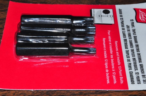Lisle 60750 4pcs Triple Square (12 points) Bits to Fit 6, 8, 10, 12 MM ...