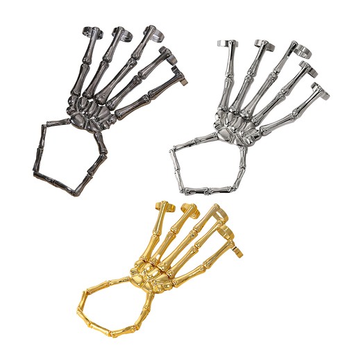 Skeleton Hand Bracelet Halloween Skull Ring Bracelet Gothic Accessories ...