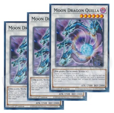 Yugioh - Moon Dragon Quilla x 3 - 1st Edition LP - Plus Free ...
