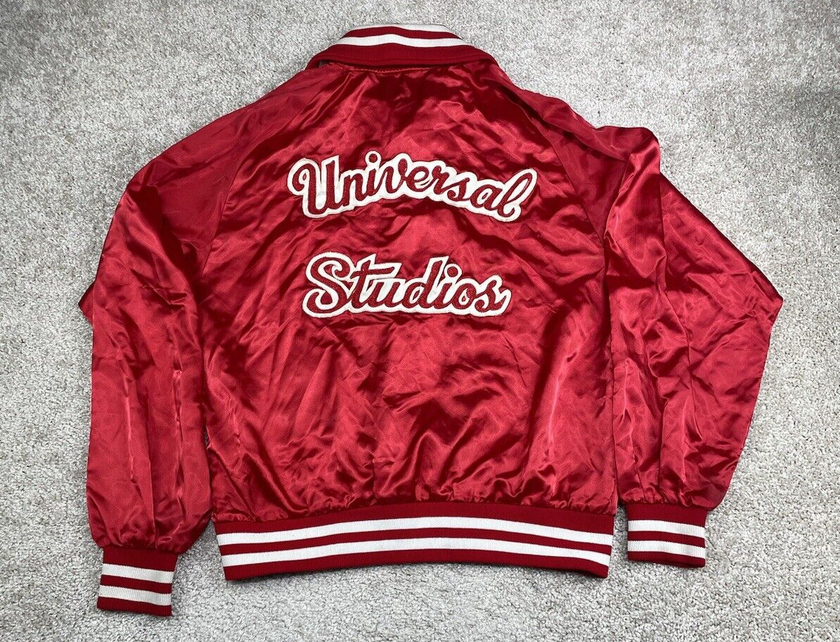 Vintage Universal Studios Hollywood Red Satin Bomber … - Gem