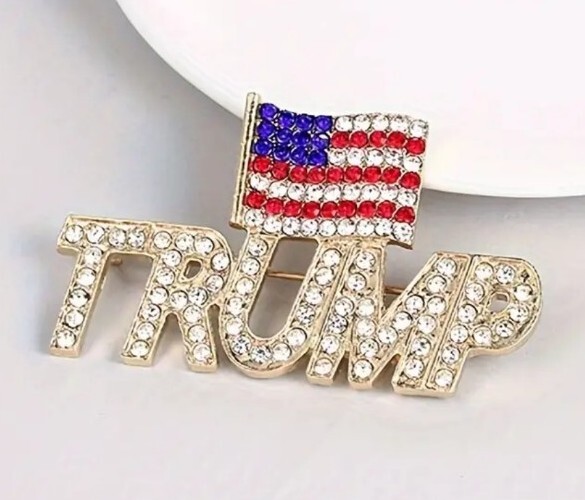 President TRUMP Brooch Pin USA American Flag Pin For Fans Gift 45-47 ...