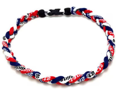 Titanium Tornado Braided Baseball Rope Necklace 20 INCH- Navy Blue, Red ...