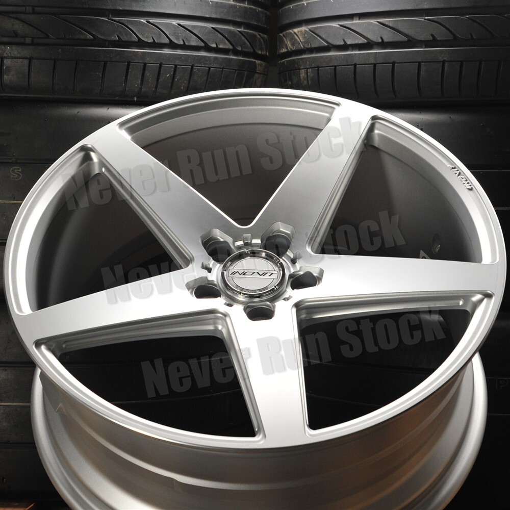 INOVIT ROTOR 22x9 5x115 15 OFFSET SILVER MACHINE FACE 5 SPOKES 4 WHEELS ...
