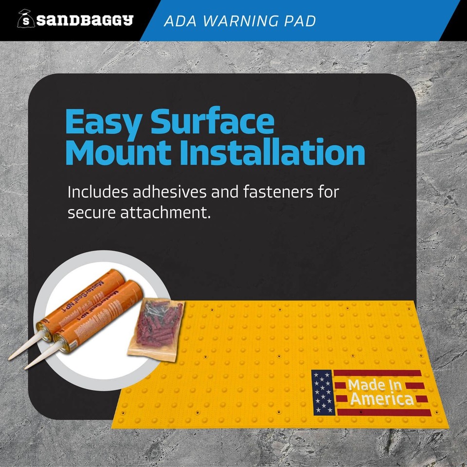 Sandbaggy ADA Warning Pads (USA MADE) - Yellow Surface Mount Truncated ...
