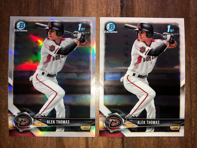 ALEK THOMAS 2018 Bowman Chrome Draft REFRACTOR ROOKIE & Base ROOKIE - D ...