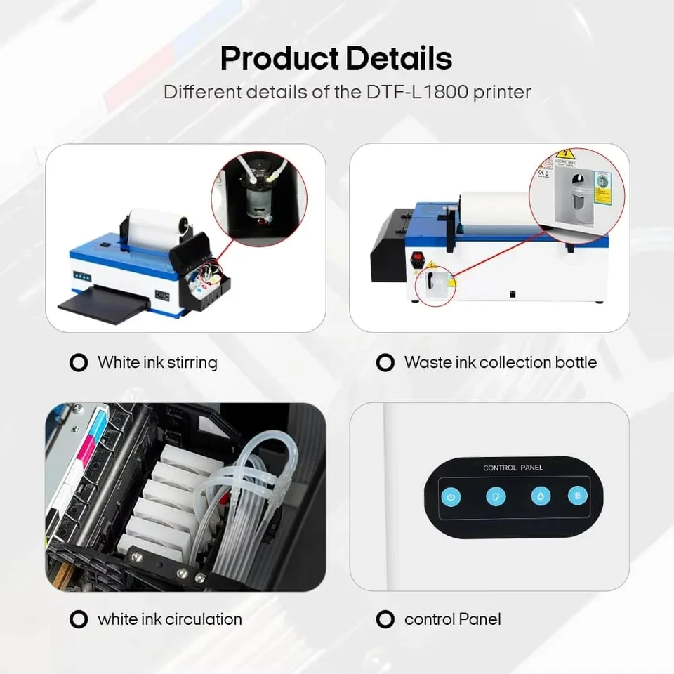 PUNEHOD A3 R1390 Roller DTF Printer Direct to Film Printer Home DIY T ...