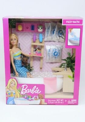 Barbie Fizzy Bath Doll & Playset – Spa-Themed Bathtub with Doll, Blonde ...