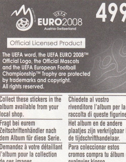Panini Sticker Fußball Euro 2008 Nr. 499 Bastian Schweinsteiger DEU ...