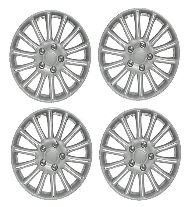15 Inch Universal Wheel Trims Car Covers Hub Caps Silver Plastic 15 ...
