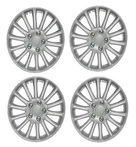 15 INCH UNIVERSAL WHEEL TRIMS CAR COVERS HUB CAPS SILVER PLASTIC 15 ...