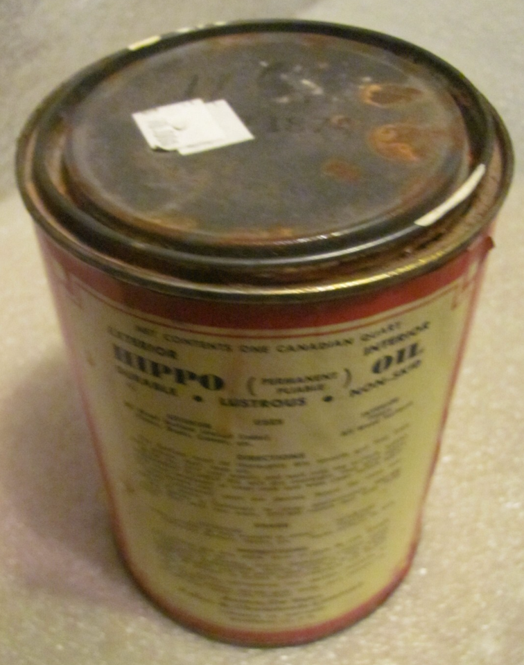 VINTAGE RARE HIPPO OIL METAL TIN CAN PAIL GENUINE ORIGINAL CANADA | eBay