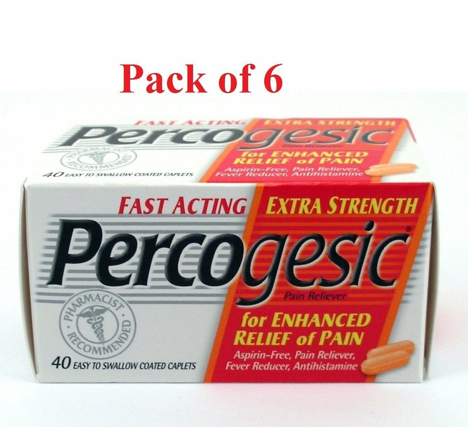 Percogesic Fast Acting Extra Strength Pain Relief Coated Caplets 40 ...