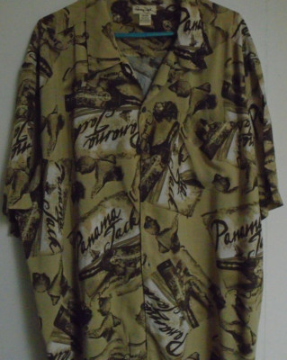 Panama Jack Rayon Men's Short Sleeve Button Shirt, Bottles & Shells ...