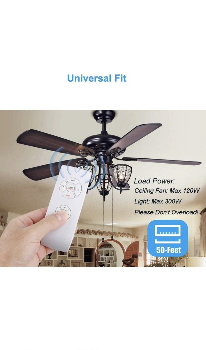 Universal Ceiling Fan Remote Control And Receiver Kit Paseo 3in1