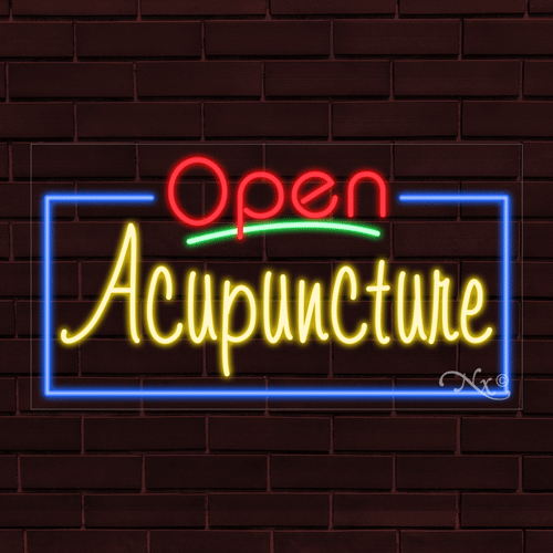 NEW "OPEN ACUPUNCTURE" w/BORDER 33x18x1 INCH LED FLEX WINDOW INDOOR ...