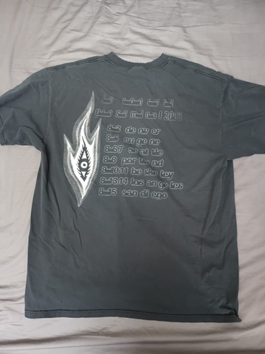 Vintage TOOL band 2001 tour shirt with dates cities Alex Grey black t ...