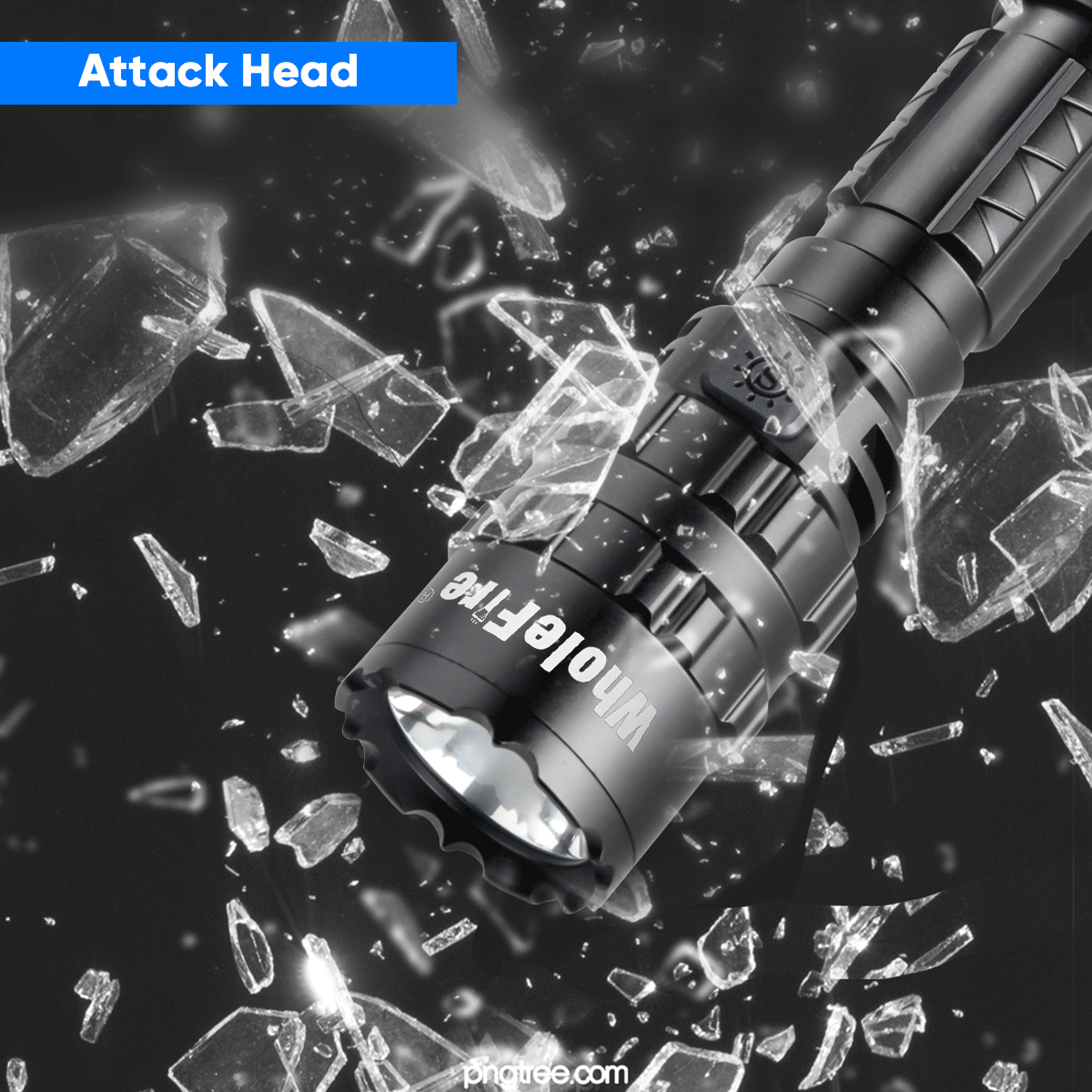 500000 Lumens Rechargeable LED Flashlight Tactical Gun Mounted Light ...