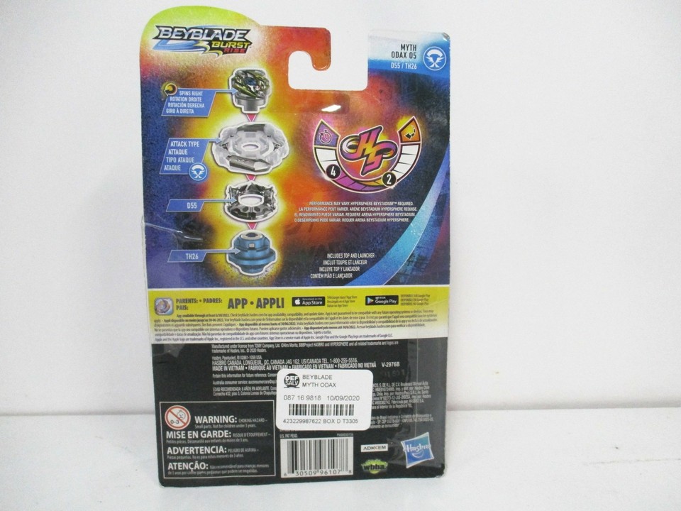 Hasbro Beyblade Burst Rise Hypersphere Myth Odax O5 Starter Pack For ...
