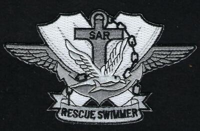 SAR RESCUE SWIMMER HAT PATCH PIN UP SILVER SEGULL ANCHOR WINGS CROSS | eBay