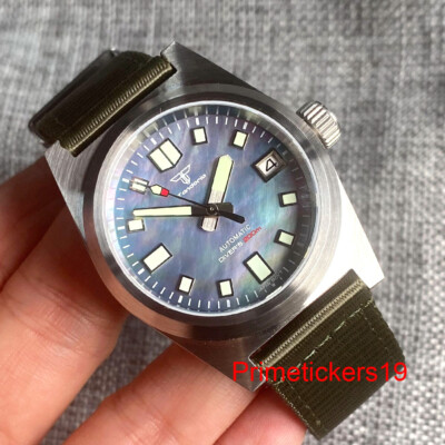 Tandorio NH35 MOP Dial Automatic Dive Men Watch AR Sapphire Glass Nylon ...