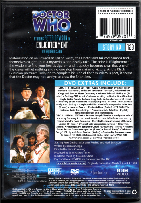 Doctor Who Enlightenment Peter Davison years 1982-1984 Story no. 128 2 ...