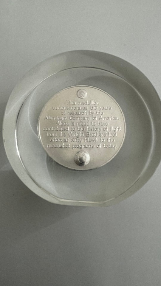 Alcoa paperweight, Apollo 1968, Kitty Hawk 1918-1968, 50 years of ...
