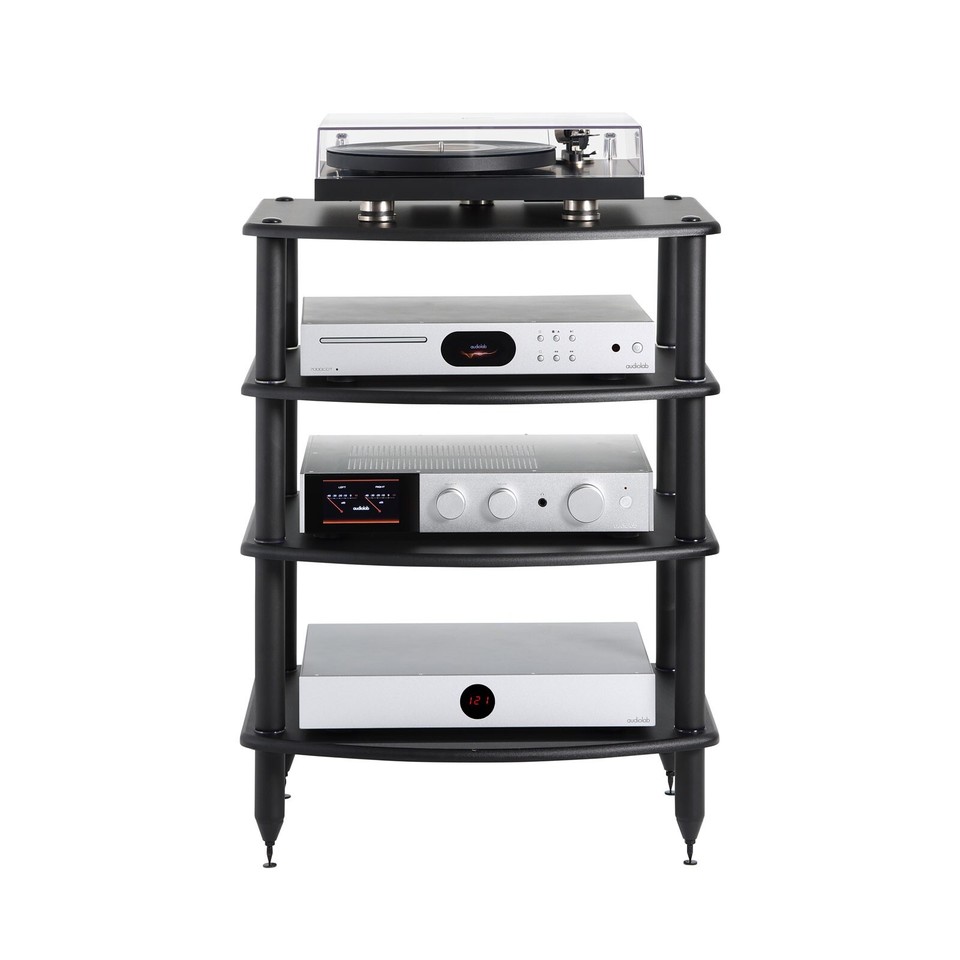 Pangea Audio Vulcan Four Shelf Audio Rack Media Stereo Stand (Black) | eBay