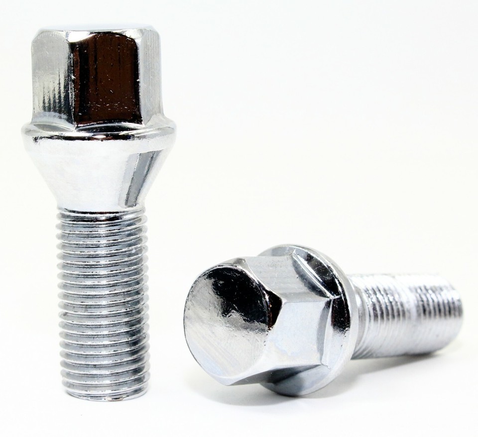 20 14x1.5 Chrome Lug Bolts 28mm for Lexus Maserati Volvo Aftermarket ...