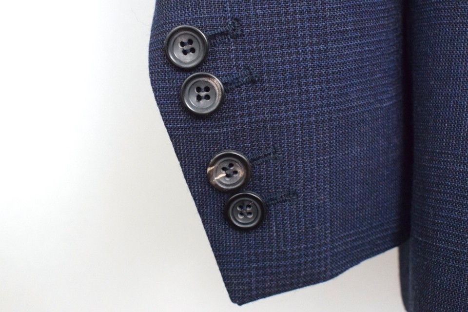 HACKETT MAYFAIR x FOX BROTHERS Navy Glen Check Hopsack Jacket Size 40R ...