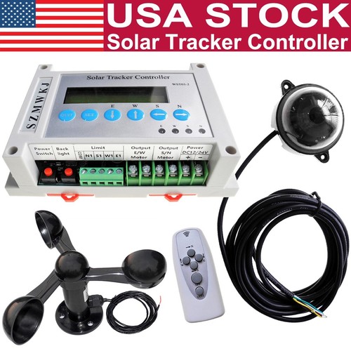 Dual Axis Solar Tracker Controller W/ Anemometer DC12V/24V DIY Solar Panel Track | eBay