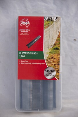 AWP Clipfast C Rings Pack of 1000 Suits Pneumatic & Battery Ring Guns ...