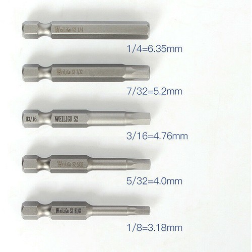 1/4" Hex Key Allen Bit Set Quick Change Connect Impact Driver Power ...