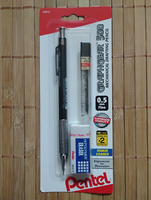 0.5mm Pentel GraphGear 500 Mechanical Automatic Drafting Drawing Pencil ...