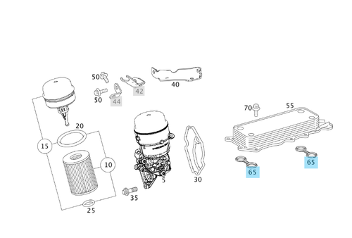 Genuine Mercedes-Benz OM642 Engine Oil Cooler Seal Gasket Crankcase ...