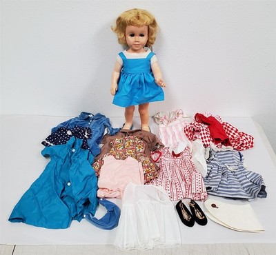 H-959 VINTAGE CHATTY CATHY DOLL BY MATTEL W/COLLECTION OF CLOTHES ...