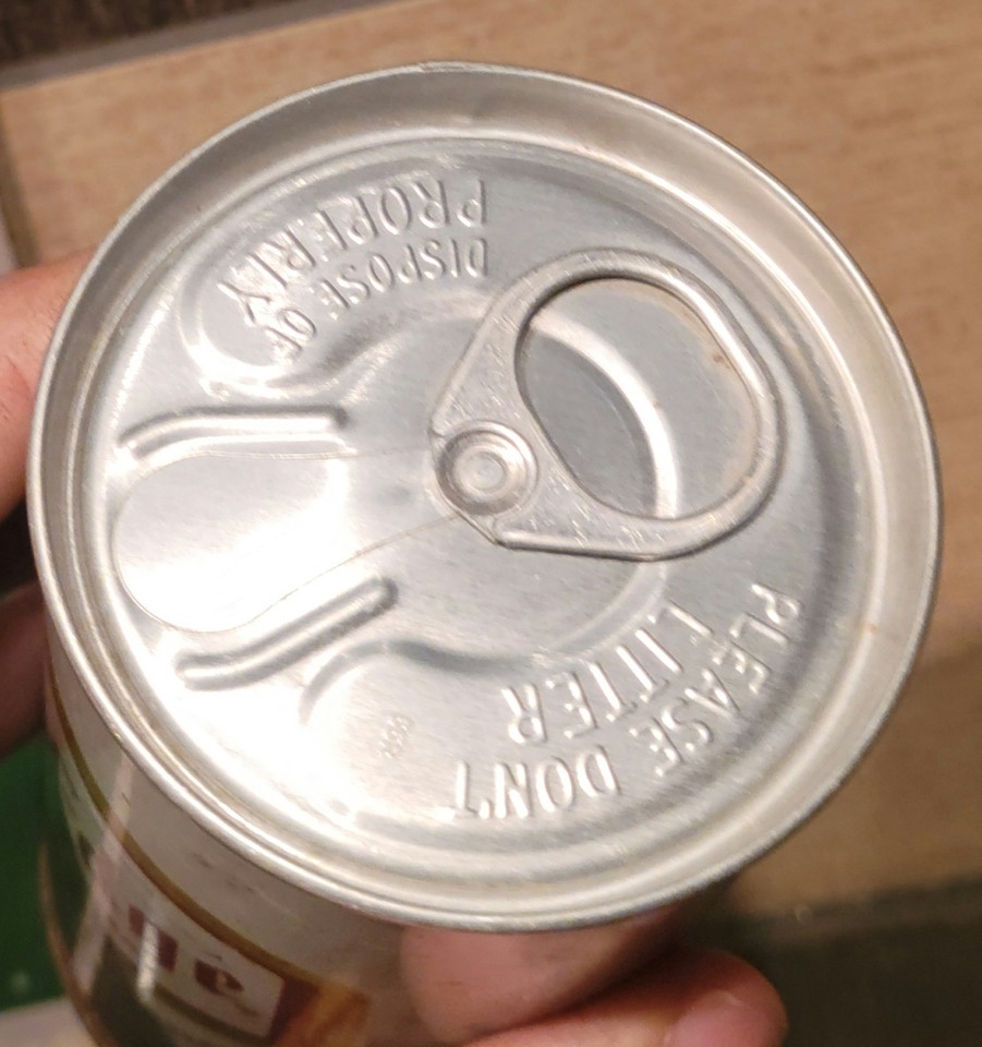 1968 BOTTOM OPENED GILT EDGE STEEL PULL TAB BEER CAN BOSCH BREWING ...