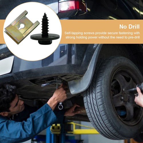 60pcs Self Tapping Car Screw Tab Kit Professional U Type Clip Hex Head ...